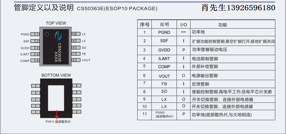 CS50363内置MOS可升压16V，高效率升压DC-DC转换器-电源网