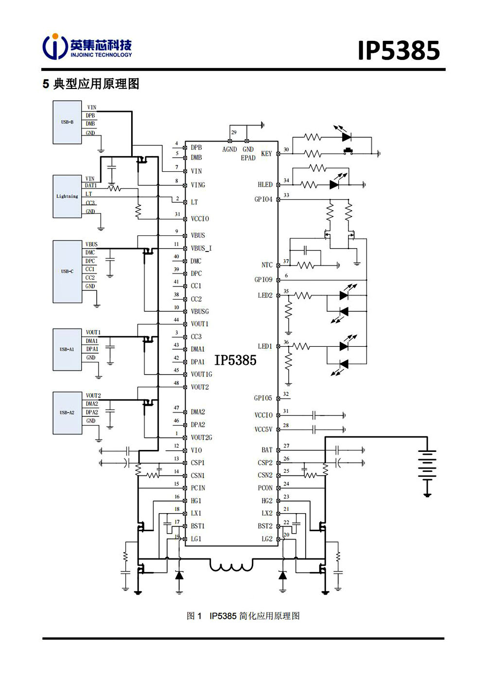 IP5385至为芯支持30W到100W功率双向快充的移动电源方案芯片-电源网
