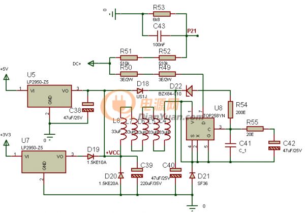 TOP258YN芯片在无桥PFC开关电源电路中的作用-电源网