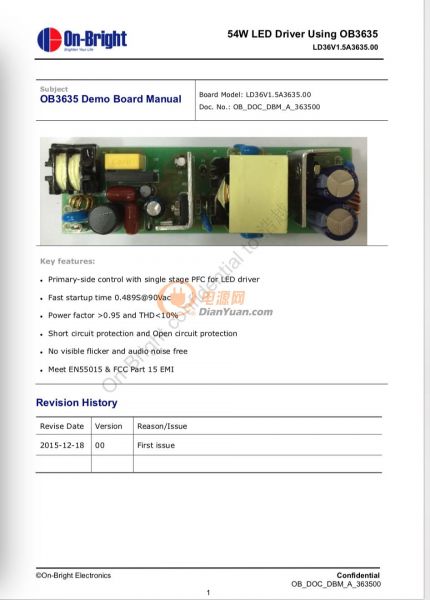 OB3635A 昂宝高PF 隔离新型LED电源方案-电源网